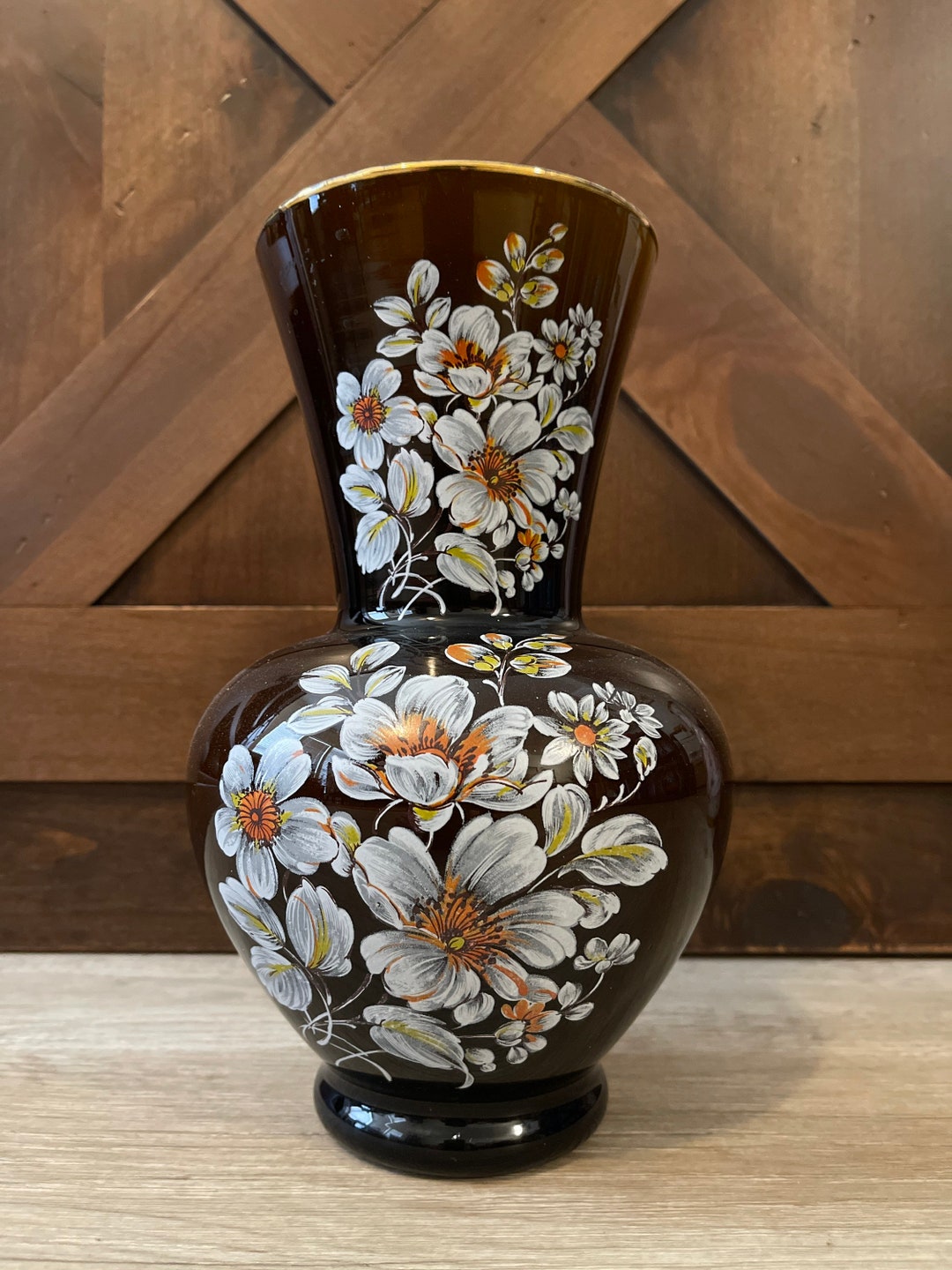 Vintage Vase Floral Earthy Tones Glass Vase Ardalt Made in Italy - Etsy