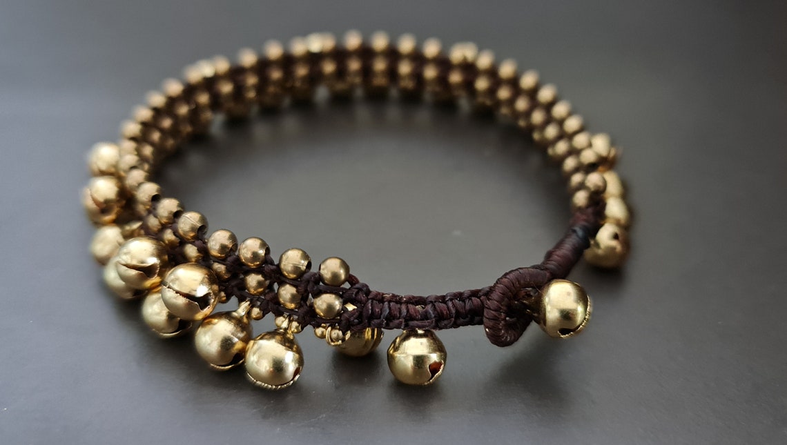 Double Layer Jingling Brass Bead Bell Women Jewelry Bracelet - Etsy