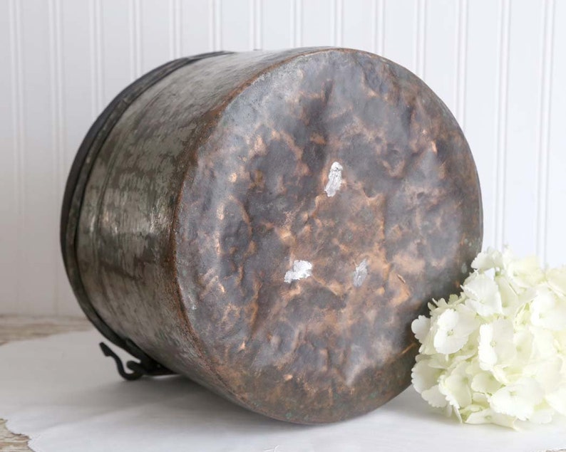 Vintage Hammered Tin Cauldron Large Tin Pot Tin and Copper - Etsy