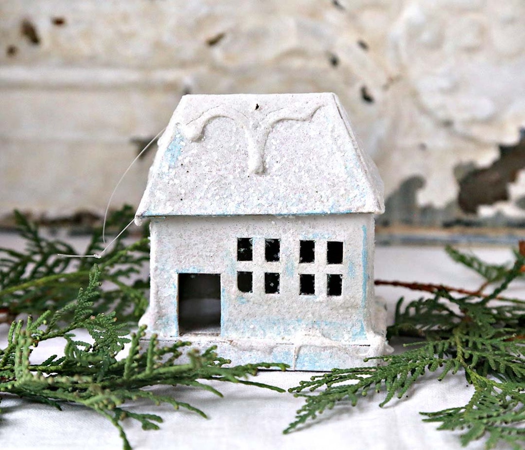 Large Putz White House, Vintage Putz House, Large Putz House, Retro ...