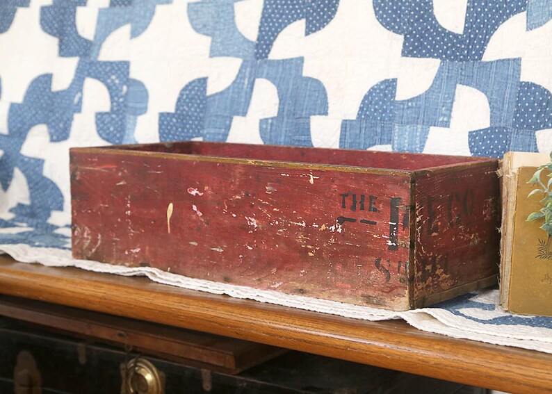 Vintage Red Wood Box: Farmhouse Table Centerpiece, Christmas Decor - Etsy