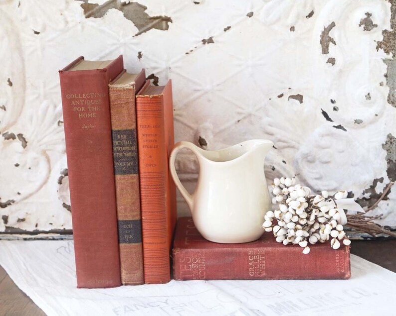 Vintage Book Stack Books for Decor Rustic Book Bundle | Etsy