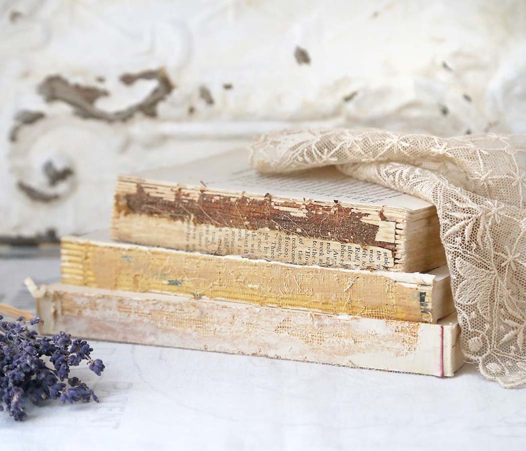 Rustic Book Bundle, Deconstructed Book Set, Cottage Books for Decor - Etsy
