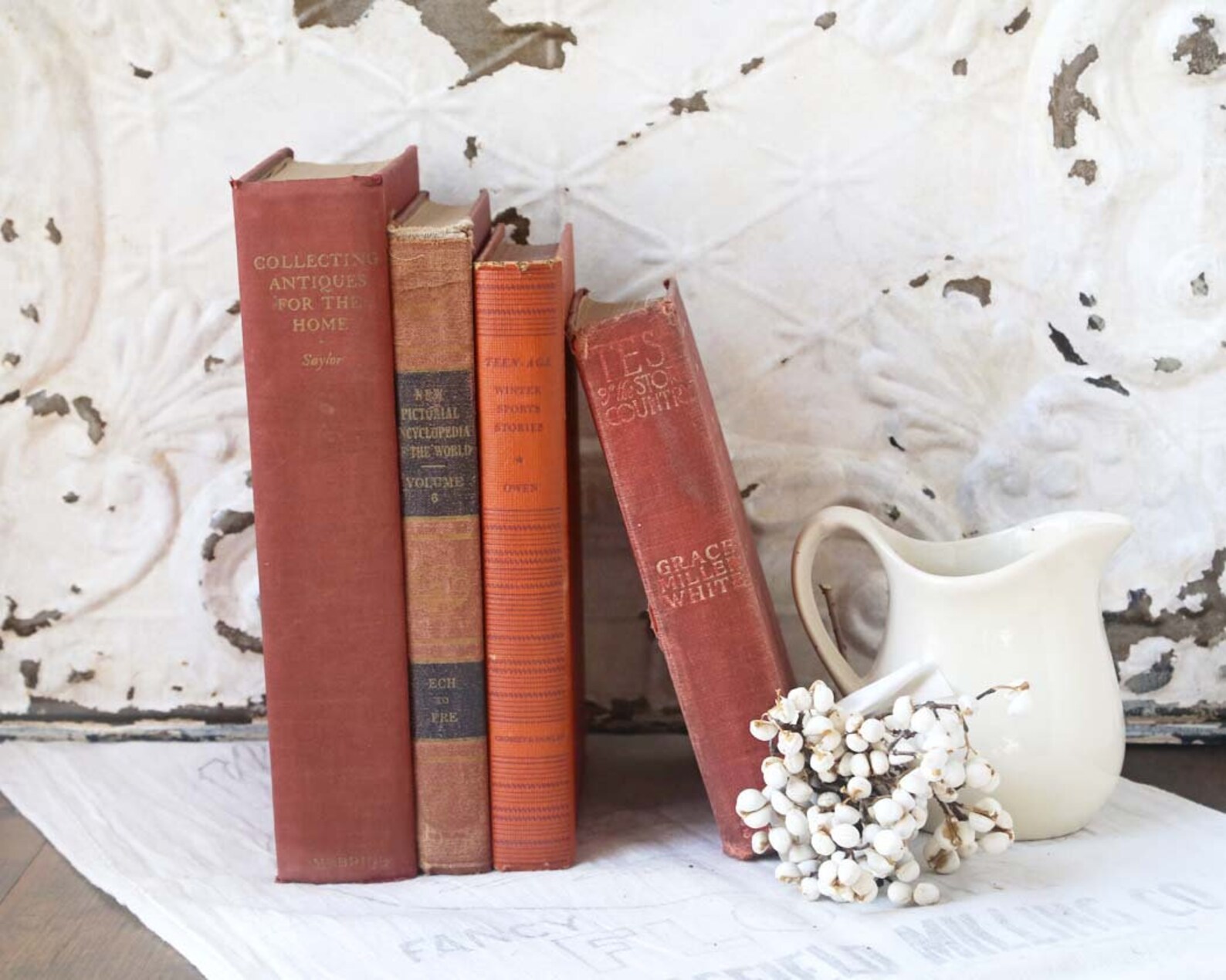 Vintage Book Stack Books for Decor Rustic Book Bundle | Etsy