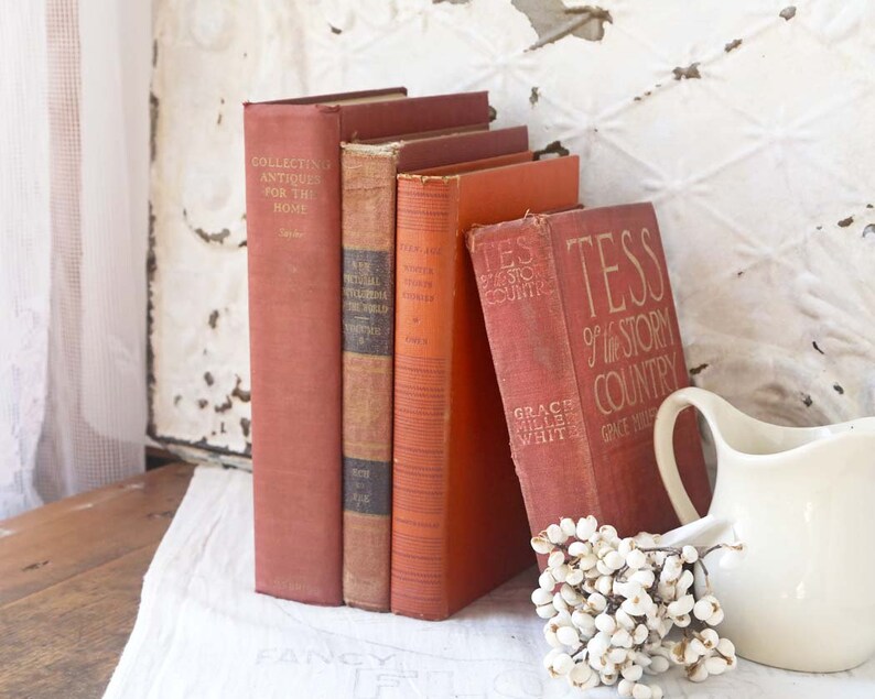 Vintage Book Stack Books for Decor Rustic Book Bundle | Etsy