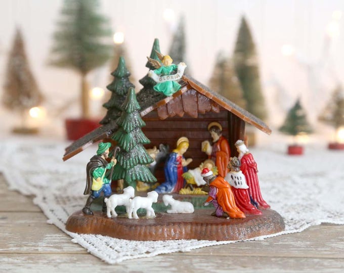 Vintage Small Plastic Nativity Scene, Childrens Nativity, Miniature ...