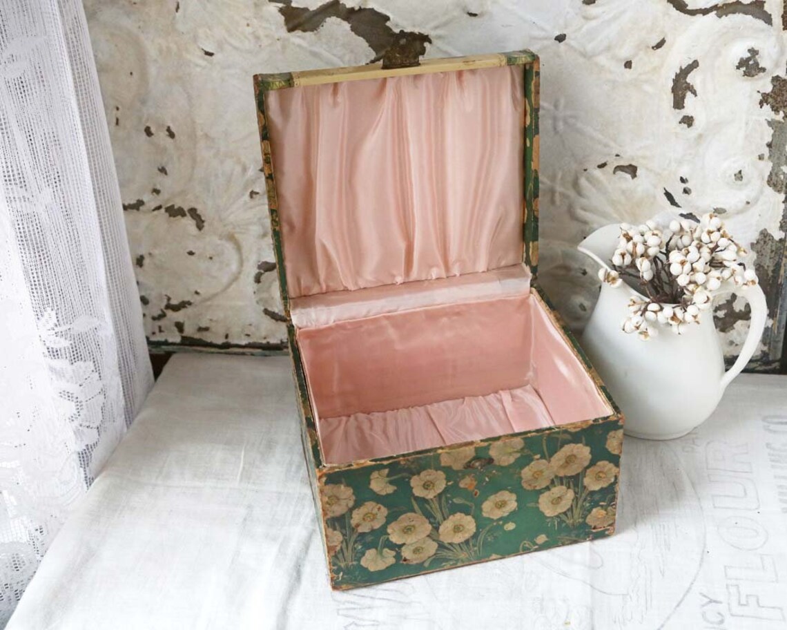Victorian Paper Covered Box Edwardian Era Jewelry Box - Etsy