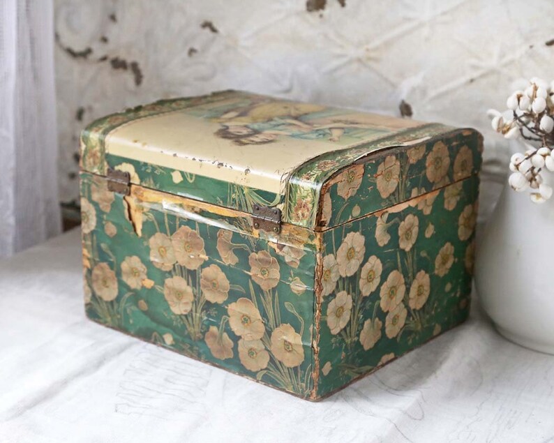 Victorian Paper Covered Box Edwardian Era Jewelry Box - Etsy