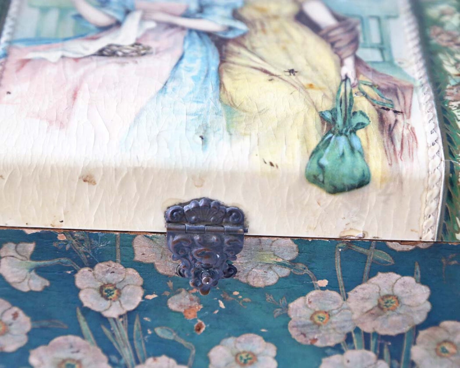 Victorian Paper Covered Box Edwardian Era Jewelry Box - Etsy