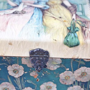 Victorian Paper Covered Box, Edwardian Era Jewelry Box, Trinket Box ...