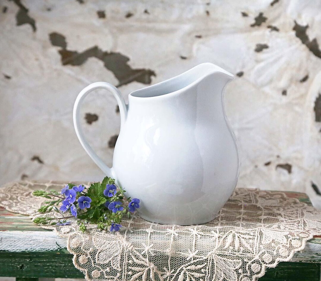 Vintage Small White Creamer, Simple White Creamer, White Pitcher for ...