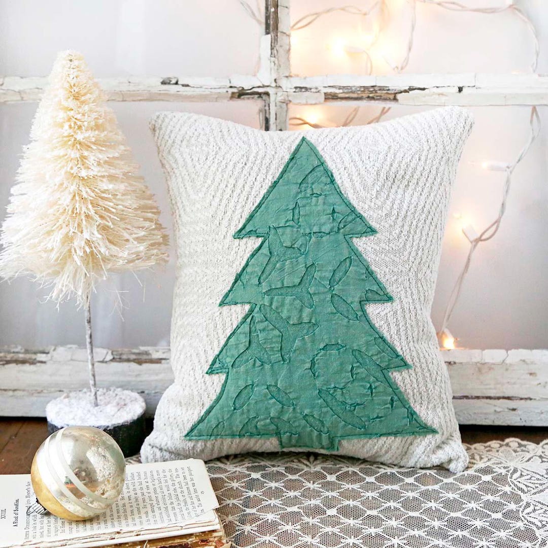 Pine Tree Pillow, Christmas Tree Pillow, Small Pine Tree Throw Pillow ...