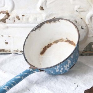 Vintage Blue Enamel Ladle, Blue Swirl Ladle, Graniteware Ladle ...