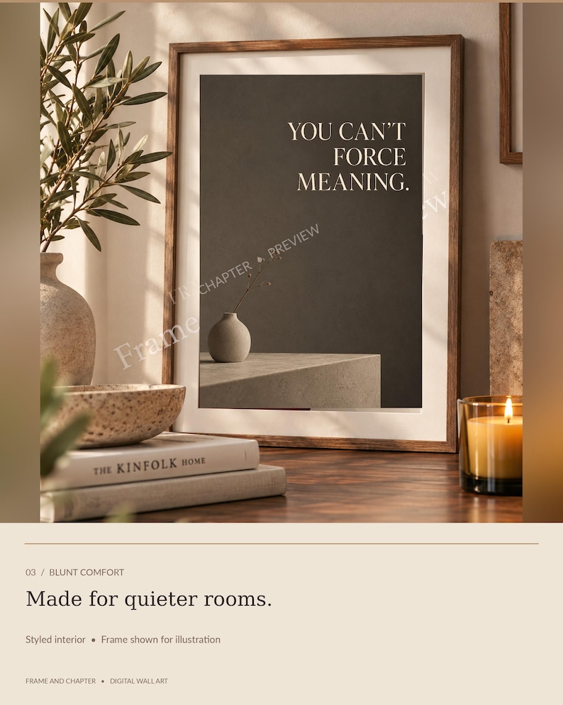 Minimalist Quote Poster, Taupe Still Life, Digital Download - Etsy