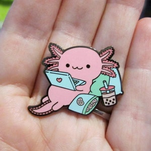 Axolotl Pin Laptop & Snackhard Enamel - Etsy