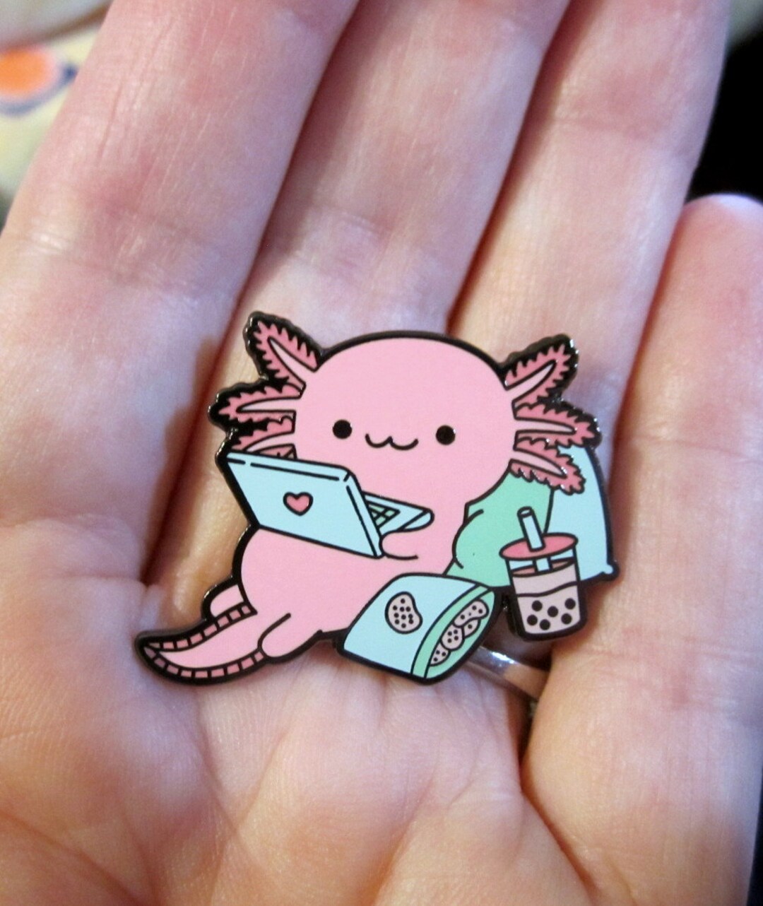 Axolotl Pin Laptop & Snackhard Enamel - Etsy