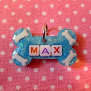 Max Dog Name Tag Bone~handmade Resin - Etsy
