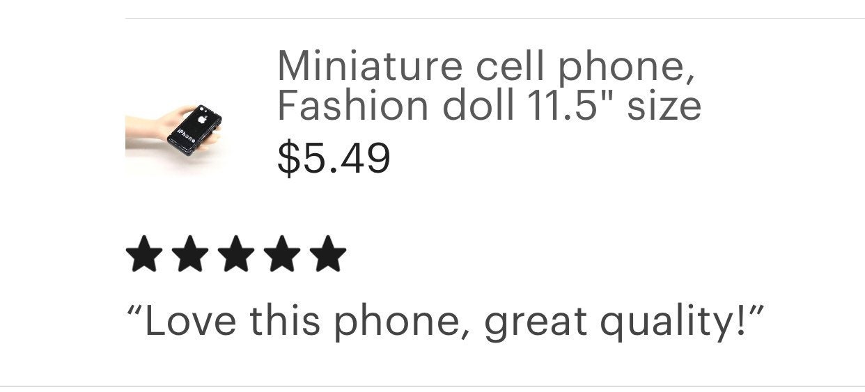 Miniature Cell Phone Fashion Doll 11.5 Size Phone Doll - Etsy Canada