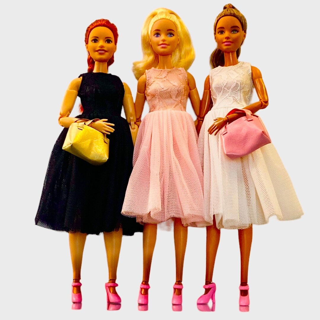 Fashion Doll Dress, Curvy Doll Clothes, Wedding Dress, Assorted Shoes ...