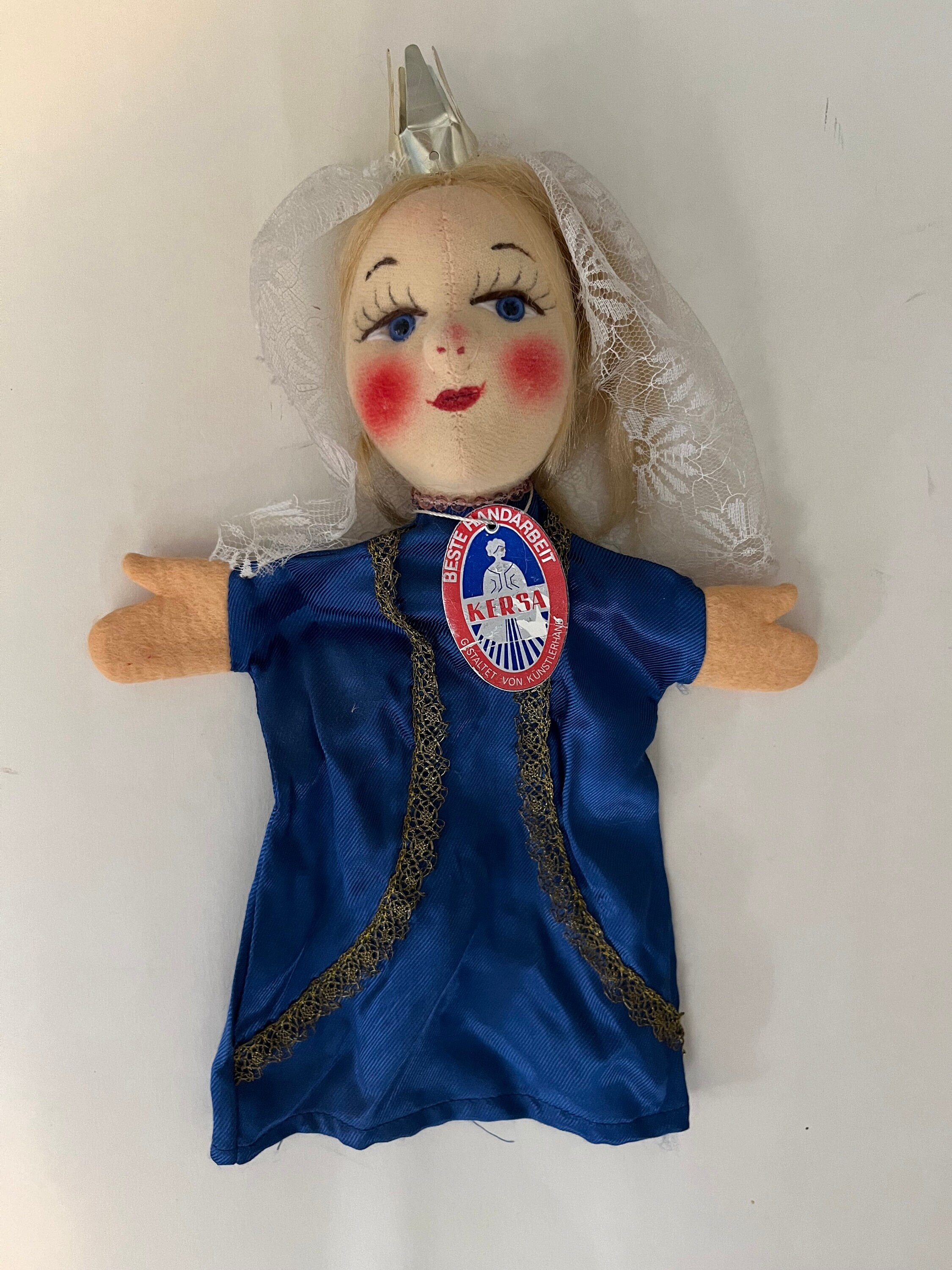 Vintage German Princess Hand Puppet Kersa With Tag - Etsy