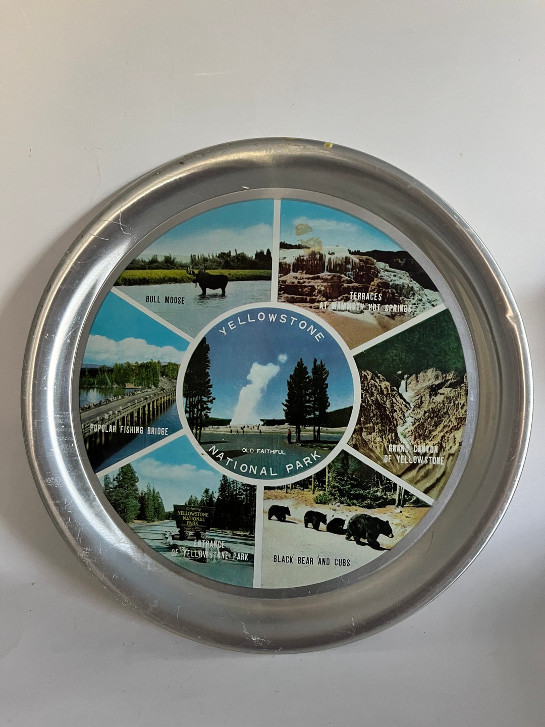 Vintage Metal Yellowstone Plate - Etsy