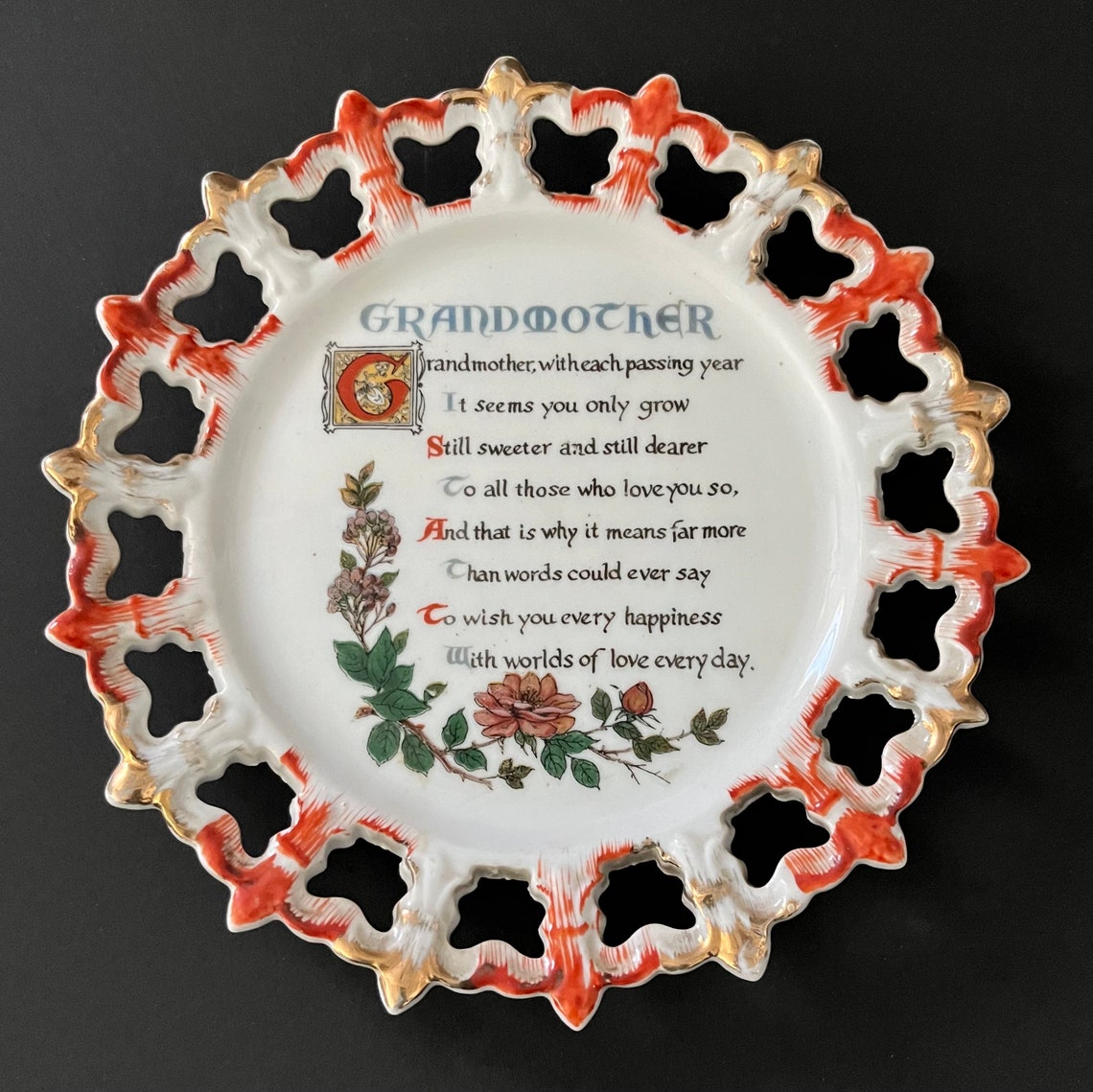 Vintage Grandmother Plate - Etsy