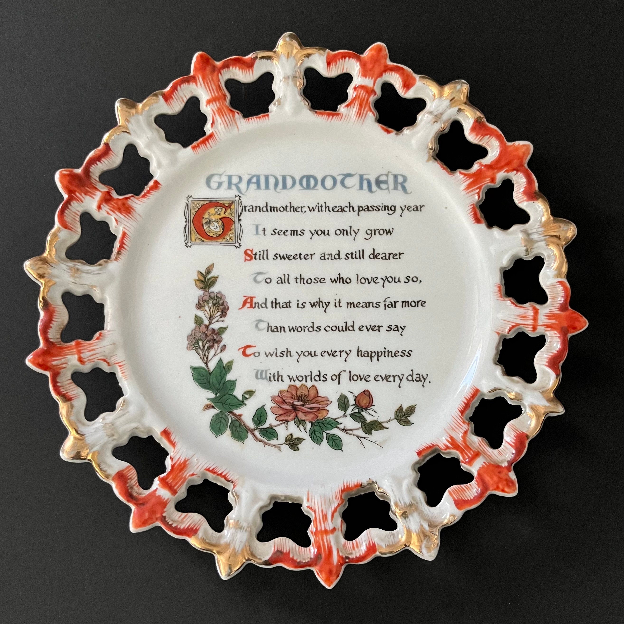 Vintage Grandmother Plate - Etsy