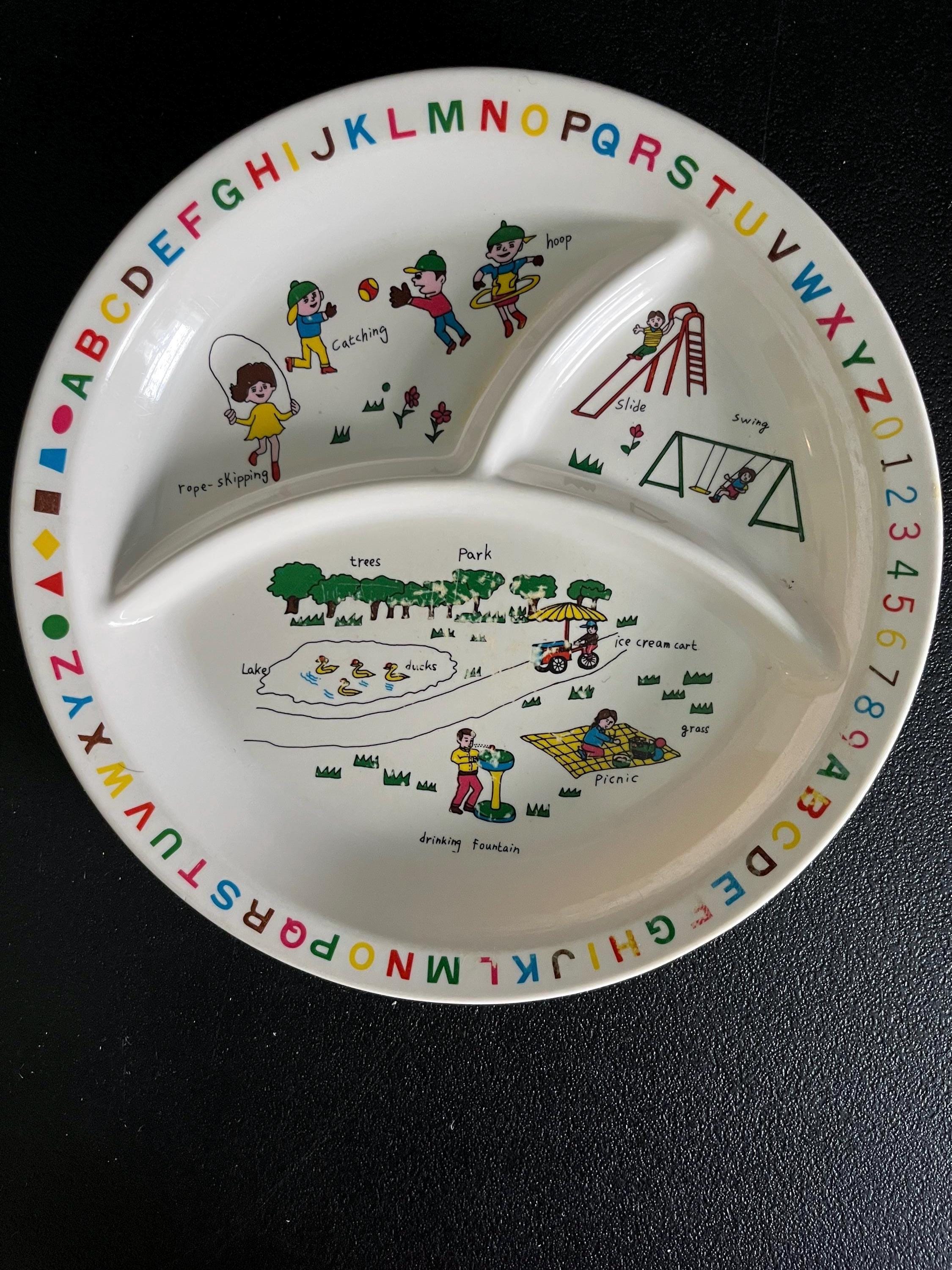 Vintage 1985 Divided ABC Plate for Kids - Etsy