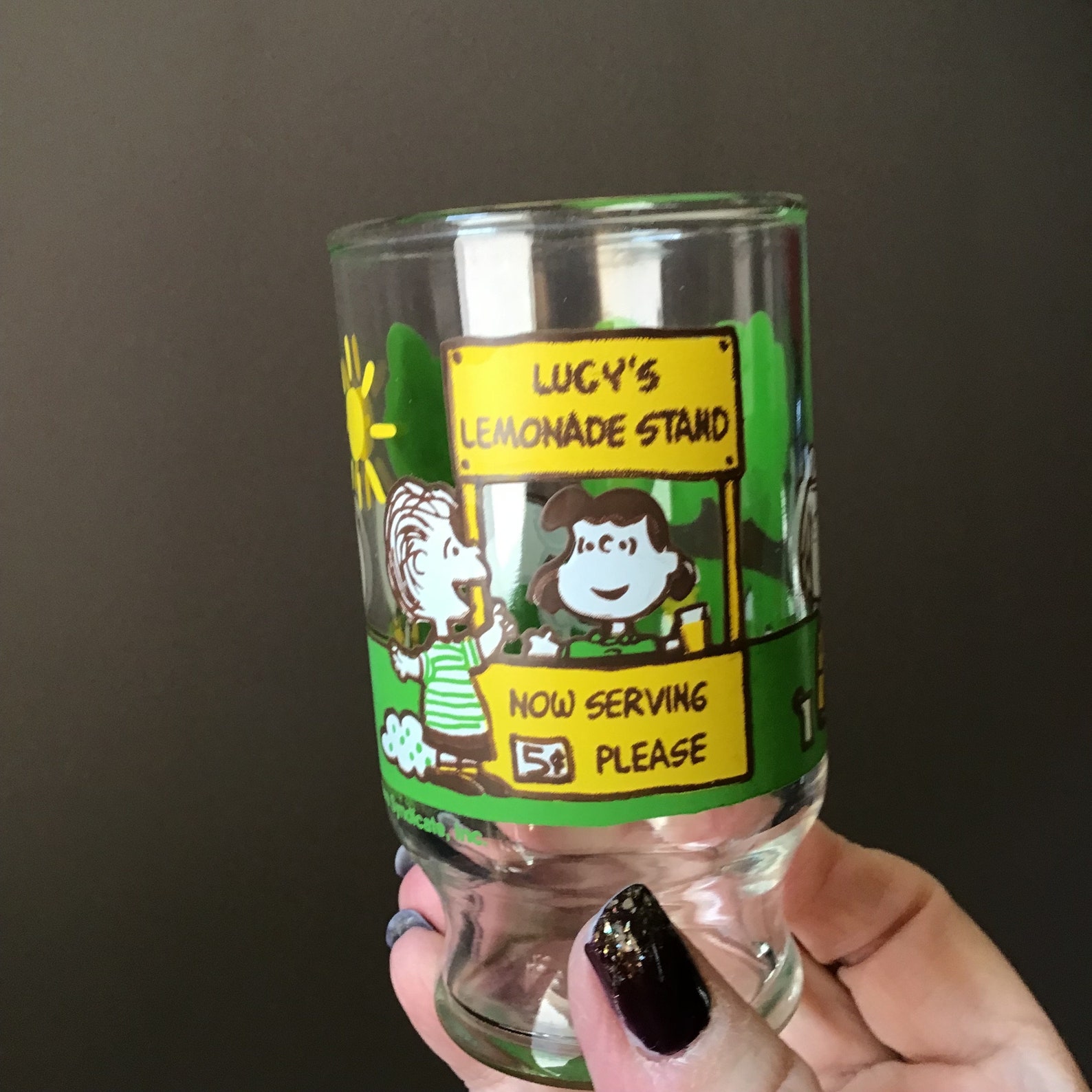 Six 6 Peanuts 1970’s 6 Ounce Juice Glasses Apple Lemon and Lucy’s ...