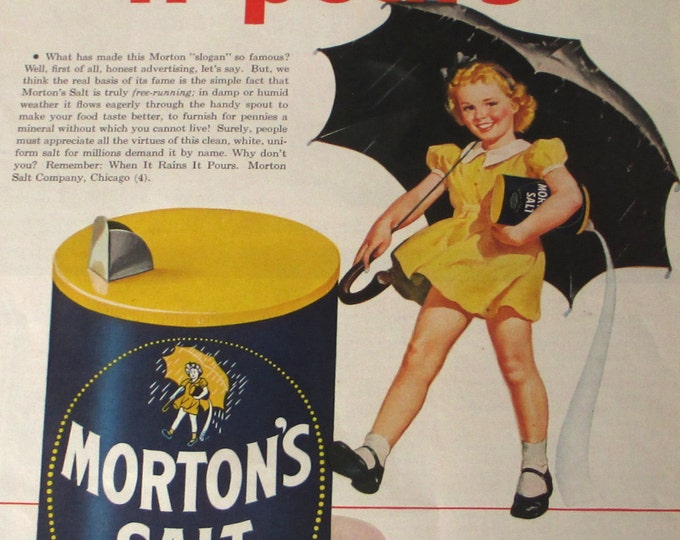 Vintage Morton Salt Life Magazine Ad 1940's Salt Advertisement " When ...
