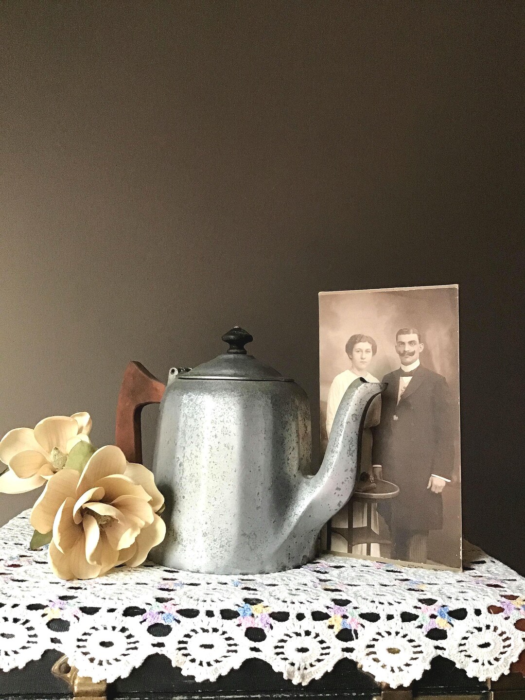 Cast Aluminum Tea Kettle Wagner Ware Sidney O. Colonial 3 Pint 1902 Tea ...