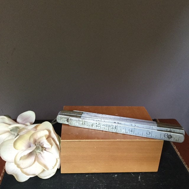 Vintage Lufkin 1206 Aluminum and Brass Zigzag 72 Inch Expandable Ruler ...