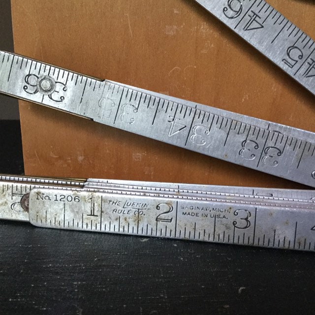 Vintage Lufkin 1206 Aluminum and Brass Zigzag 72 Inch Expandable Ruler ...