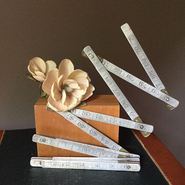 Vintage Lufkin 1206 Aluminum and Brass Zigzag 72 Inch Expandable Ruler ...