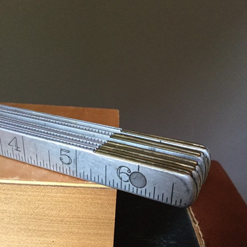 Vintage Lufkin 1206 Aluminum and Brass Zigzag 72 Inch Expandable Ruler ...