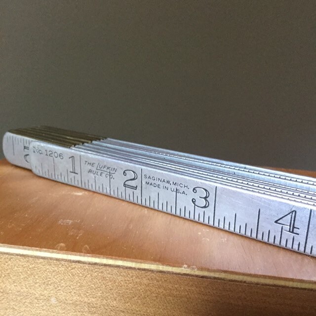 Vintage Lufkin 1206 Aluminum and Brass Zigzag 72 Inch Expandable Ruler ...