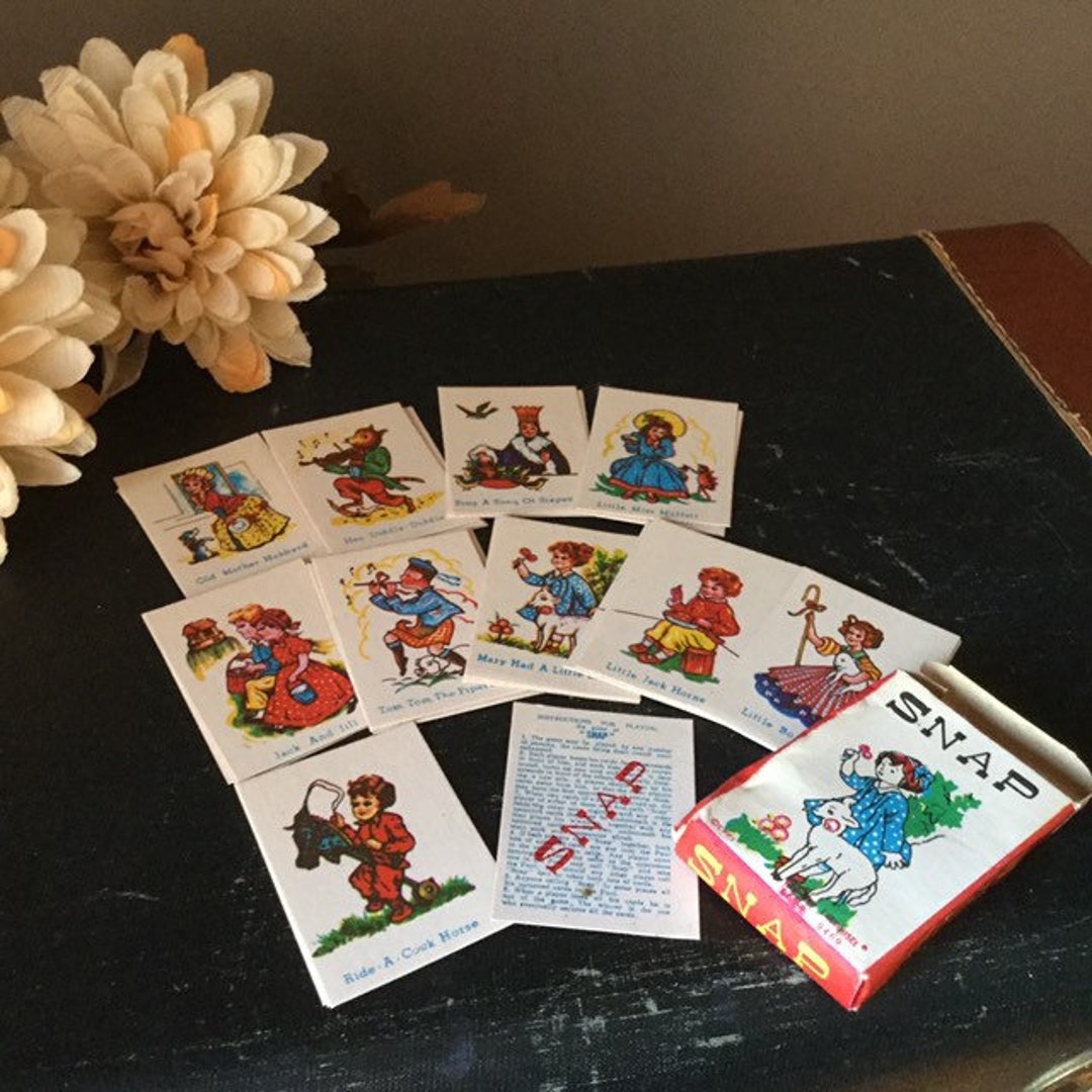 Vintage Nursery Rhymes SNAP Cards 40 Miniature Cards Plus Instructions ...