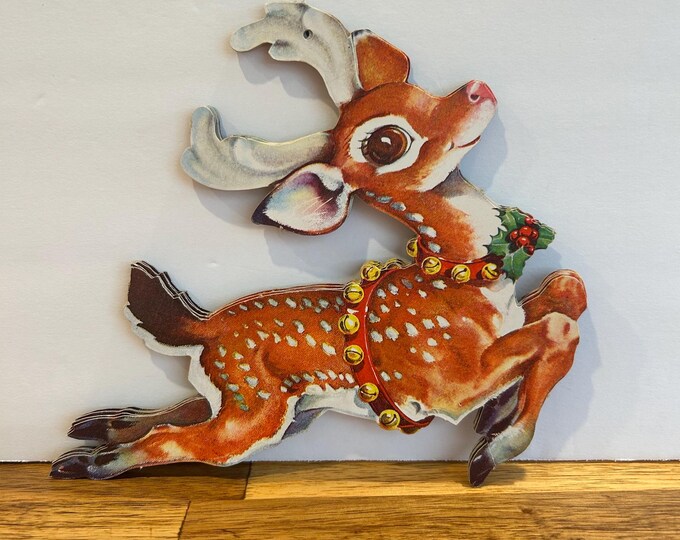 Vintage Dennison Reindeer Die Cut - Etsy