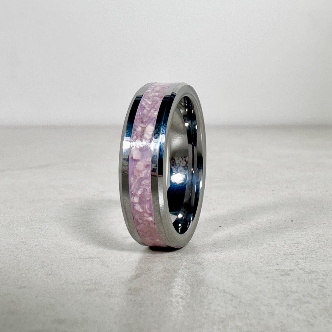Rhodonite Ring, Gemstone Wedding Band, Pink Jewelry, Christmas Gifts ...