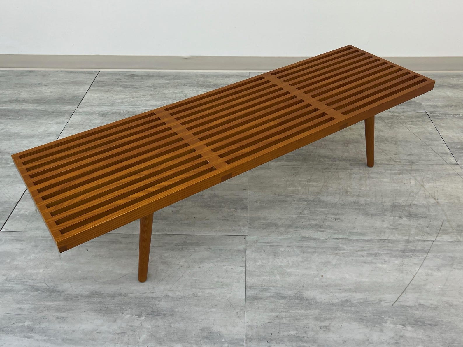 Mid-century Modern Style Slat Bench / Coffee Table Manner of George ...
