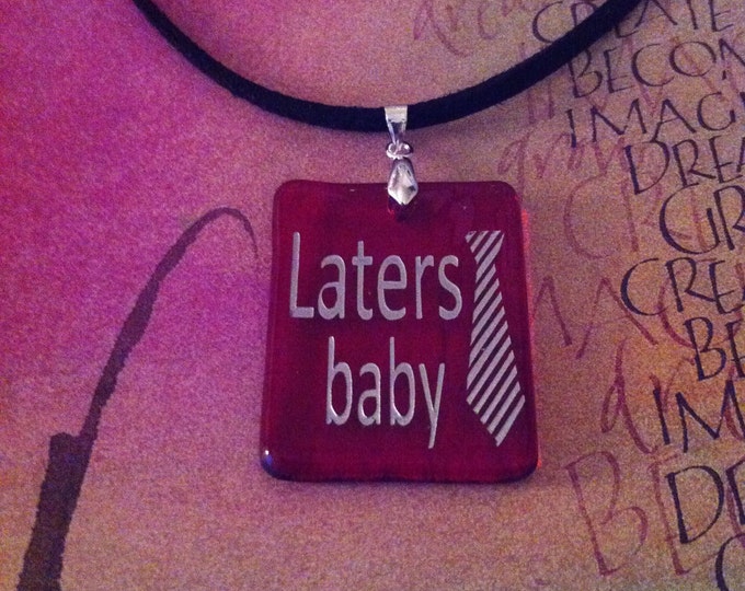 Laters Baby Sandcarved on Cranberry Glass - Etsy