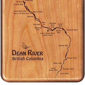 DEAN RIVER Map Fly Box, Sec 1-4. Handcrafted, Custom Designed, Laser ...