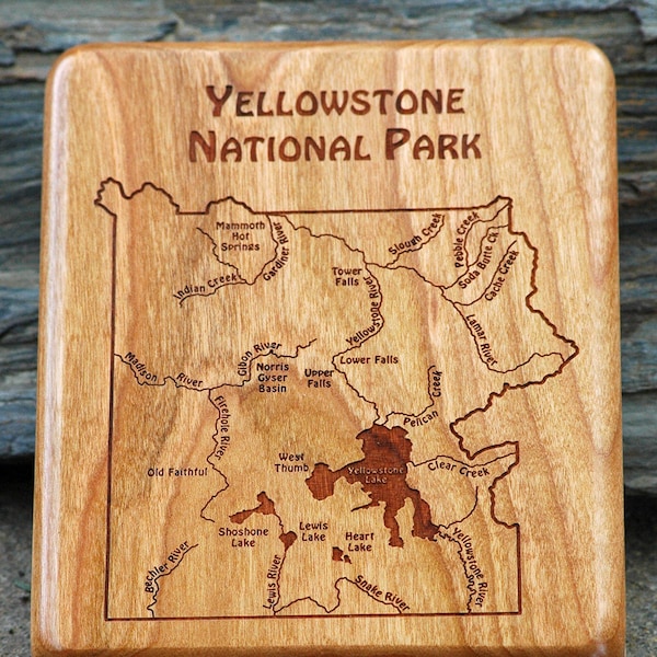 Laser Engraved Map National Parks - Etsy