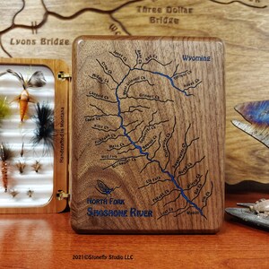 BLUE RESIN FLY Box. Personalized Fishing Gift With Choice of Pre ...