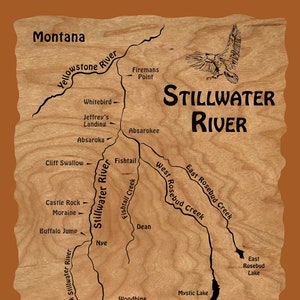 STILLWATER RIVER MAP Print 16x20. Personalized. Original Custom River ...