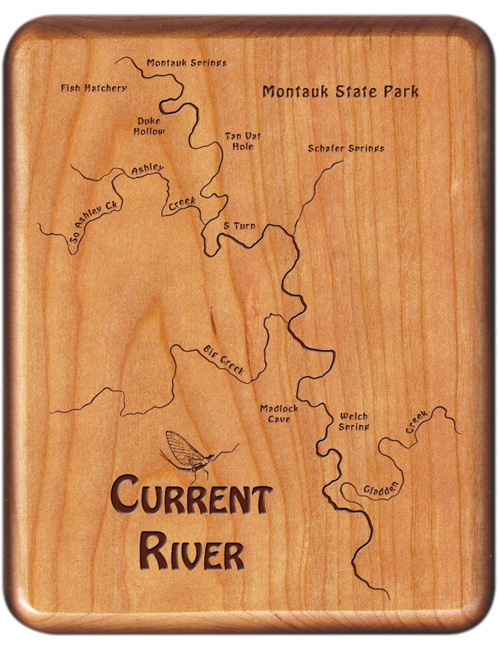 Flybox-current RIVER MAP Handcrafted, Custom Designed, Laser Engraved ...
