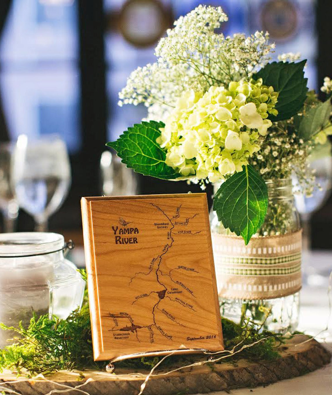 WEDDING TABLE PLAQUES River Map Plaque 4 3/4 X 6 | Etsy