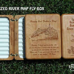 River Map Fly Box - HENRYS LAKE Handcrafted, Custom Designed, Laser ...