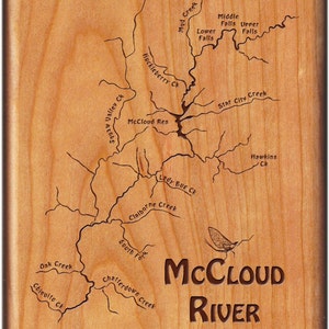 Mccloud River Map Fly Box - Handcrafted, Laser Engraved. Personalized ...