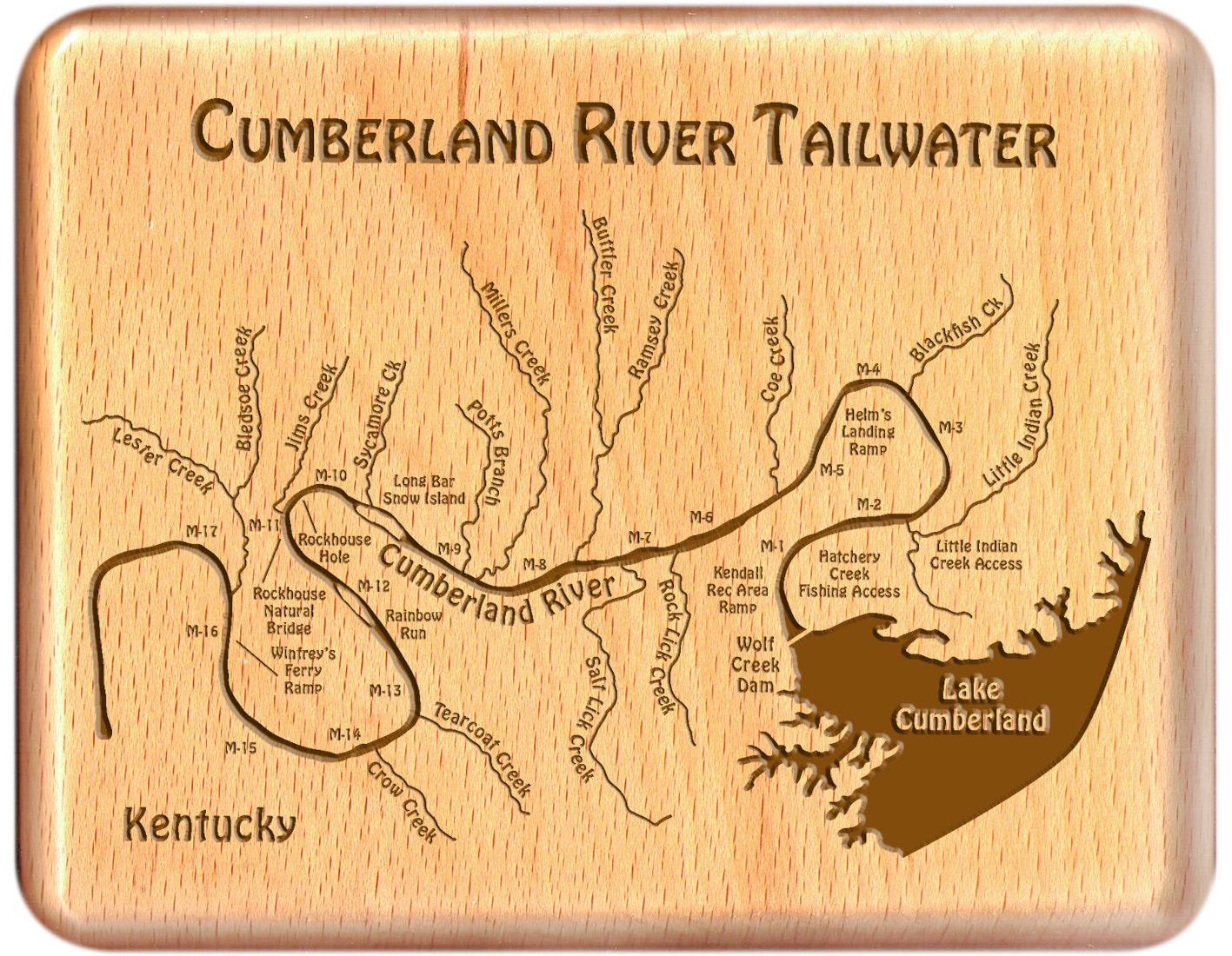 CUMBERLAND Tailwater River Map Fly Box. Personalized, Custom Laser ...